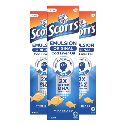 SG [Bundles of 1&2&3] Scott's Emulsion Cod Liver Oil, Original, 400ml ...