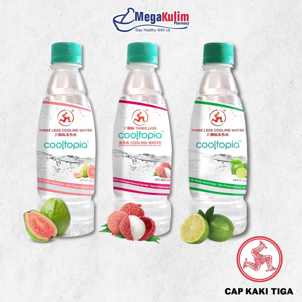 Cap Kaki Tiga Cooltopia Cooling Water 320mL | Shopee Singapore