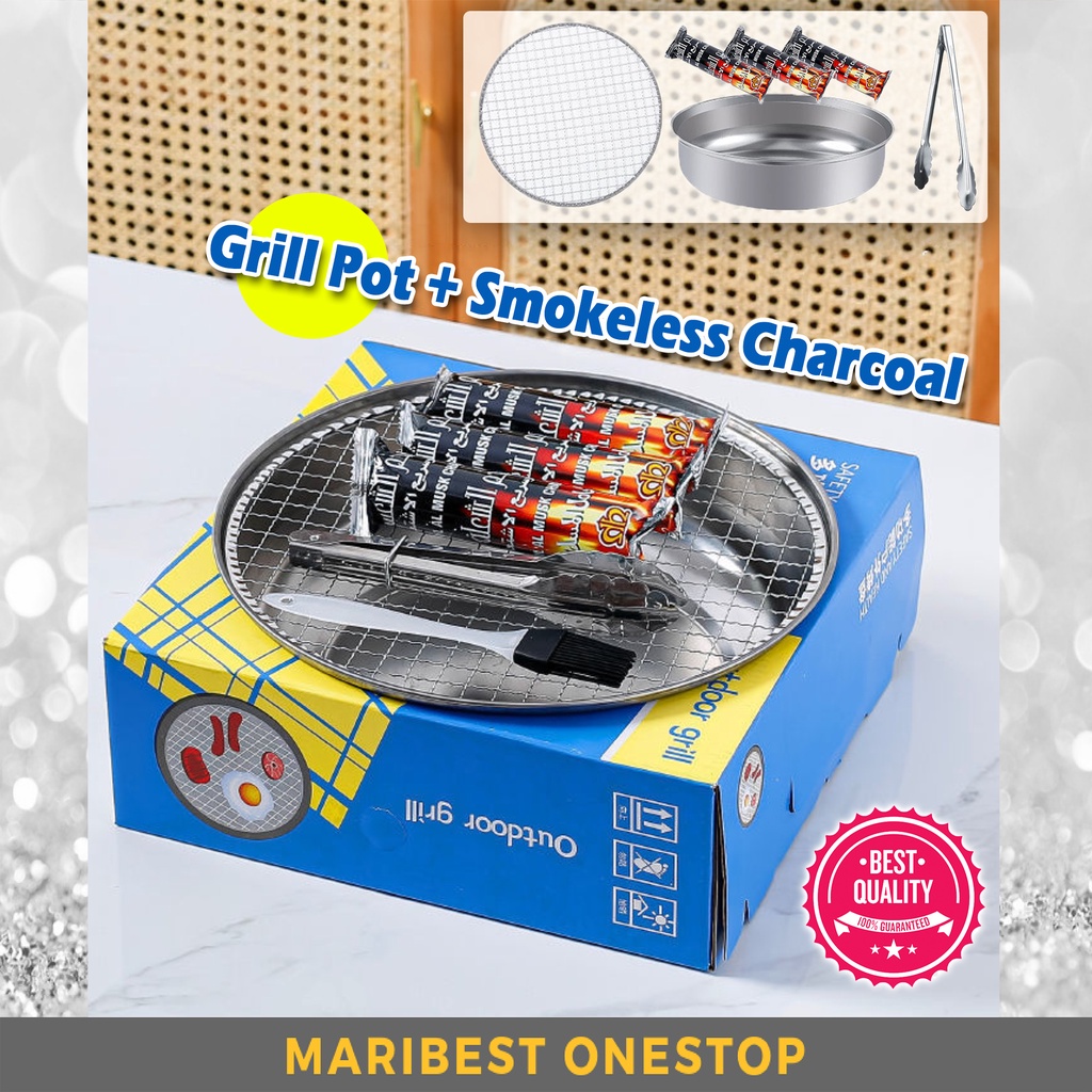 One Time Disposable BBQ Grill Instant Barbecue Set Camping Smokeless ...