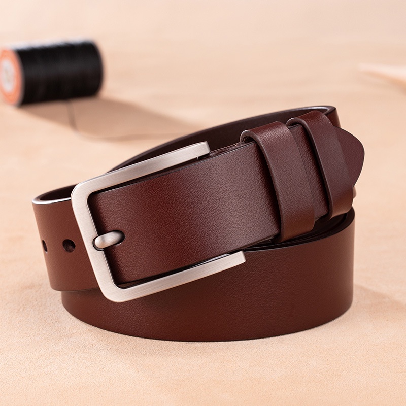 100% Genuine Real Leather Long Belt Men High Quality Pin Buckle Plus ...
