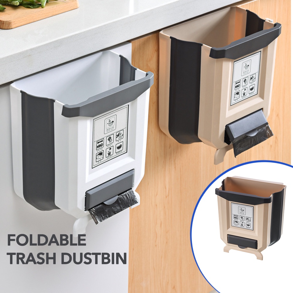 QB RB003 Foldable Kitchen Trash Dustbin Garbage Basket Waste Collection ...