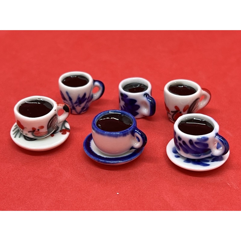Handmade Miniature (2 pcs) Hot Black Coffee Cup, Miniature Beverage ...