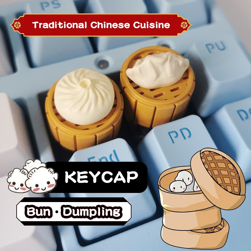 【keycap】Gourmet Keycaps Mechanical Keyboard Dedicated Bun Dumpling ...