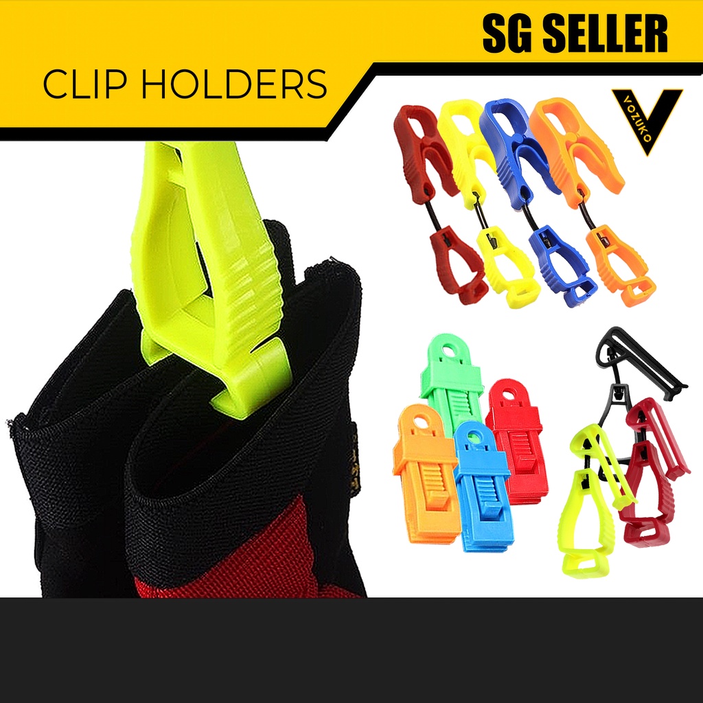 [SG SELLER] Glove holder clip for belt , loop with free carabiner ...