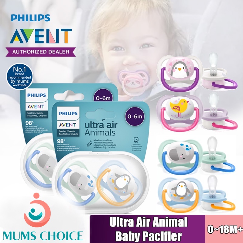 Philips Avent ultra air animal baby pacifier 0~6M / 6~18M /18M ...