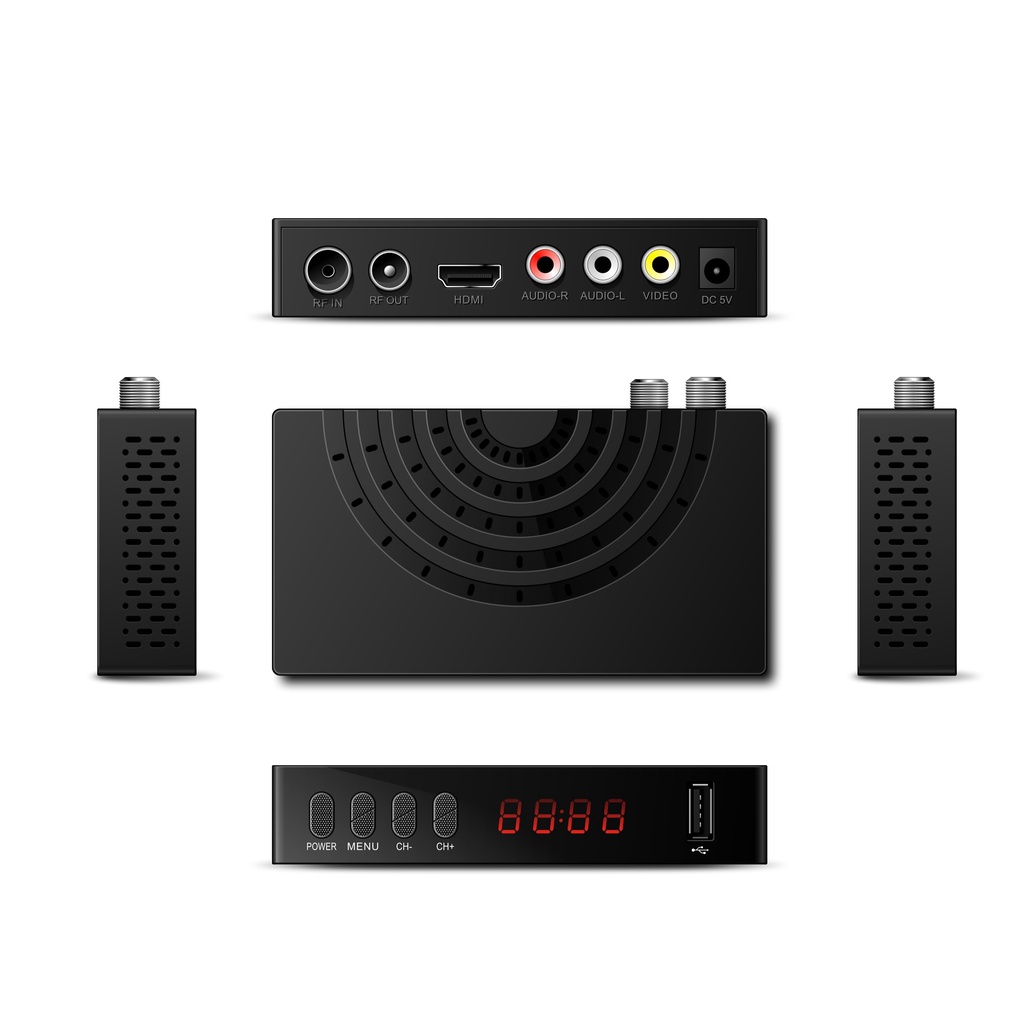 Digital TV Active Antenna & DVB-T2 Set Top Box with Free 1 meter HDMI ...