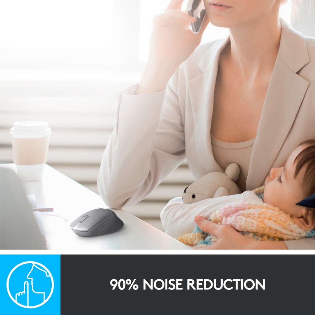 Logitech M330 SILENT PLUS Wireless Mouse, 2.4GHz with USB Nano Receiver ...