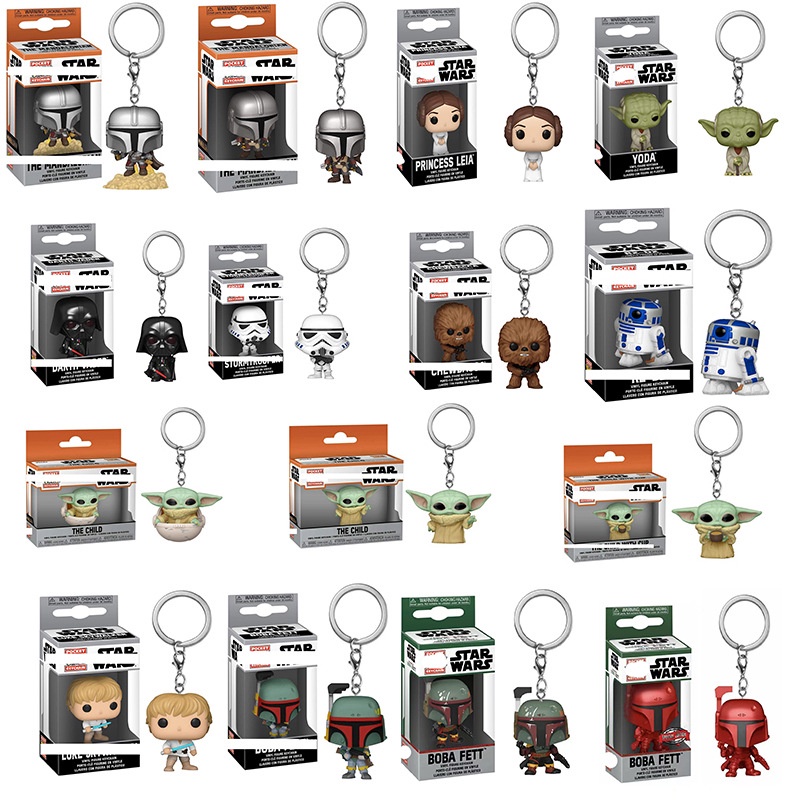Star Wars Funko pop Keychain Mandalorian Yoda Baby Water Model ...