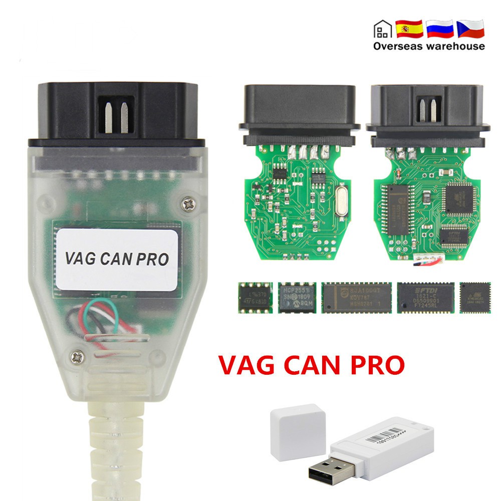 VAG Can PRO V5.5.1 With FTDI FT245RL Chip VCP OBD2 Diagnostic Interface USB Cable Support Can ...
