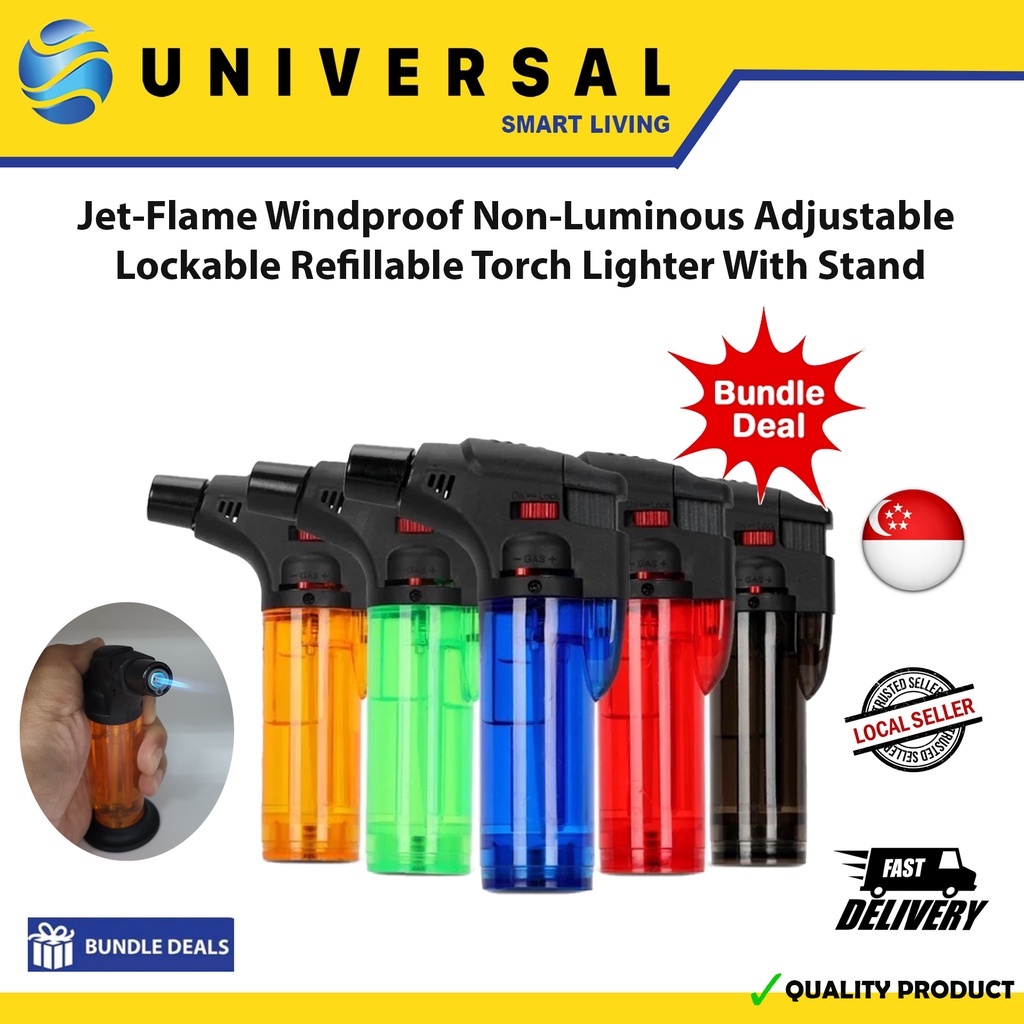 [SG SHOP SELLER] Jet-Flame Windproof Non-Luminous Adjustable Lockable ...