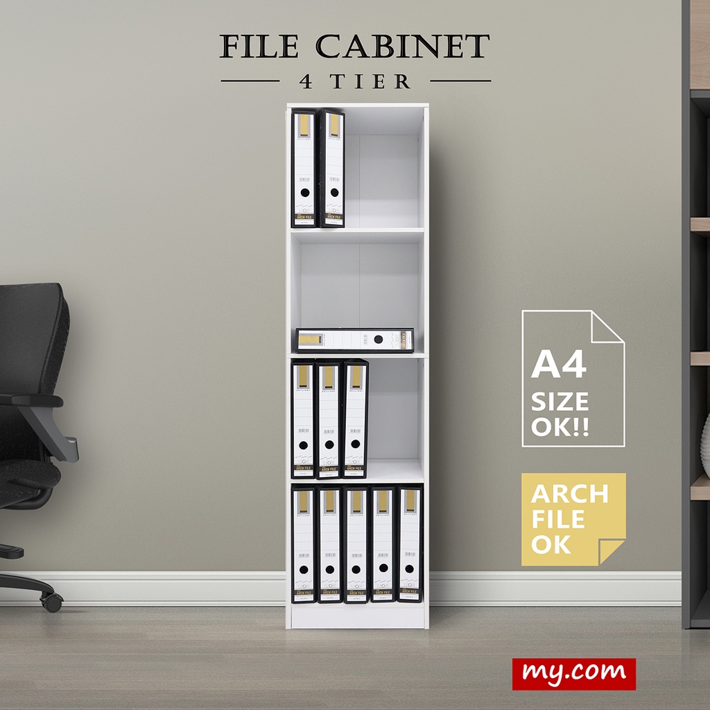 Office File Cabinet 4 Tier my-com/A4 Bookshelf/Rak Buku 4 Tingkat/Home ...
