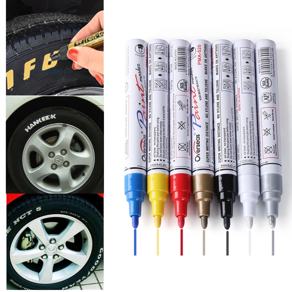 Car Styling Colorful Waterproof Pen Car Tyre Tires Tread CD Metal ...