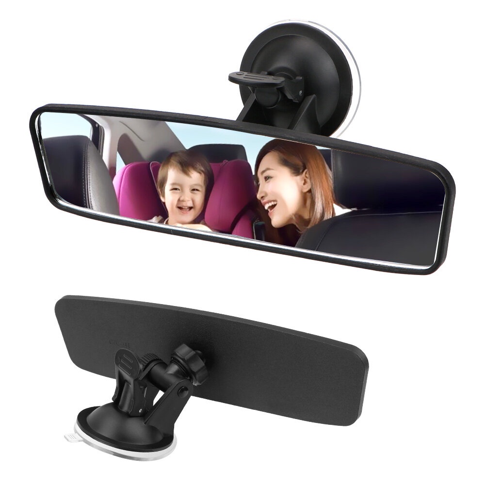 20cm*60cm 360° Rotates Interior Rear View Mirror Adjustable Suction Cup ...