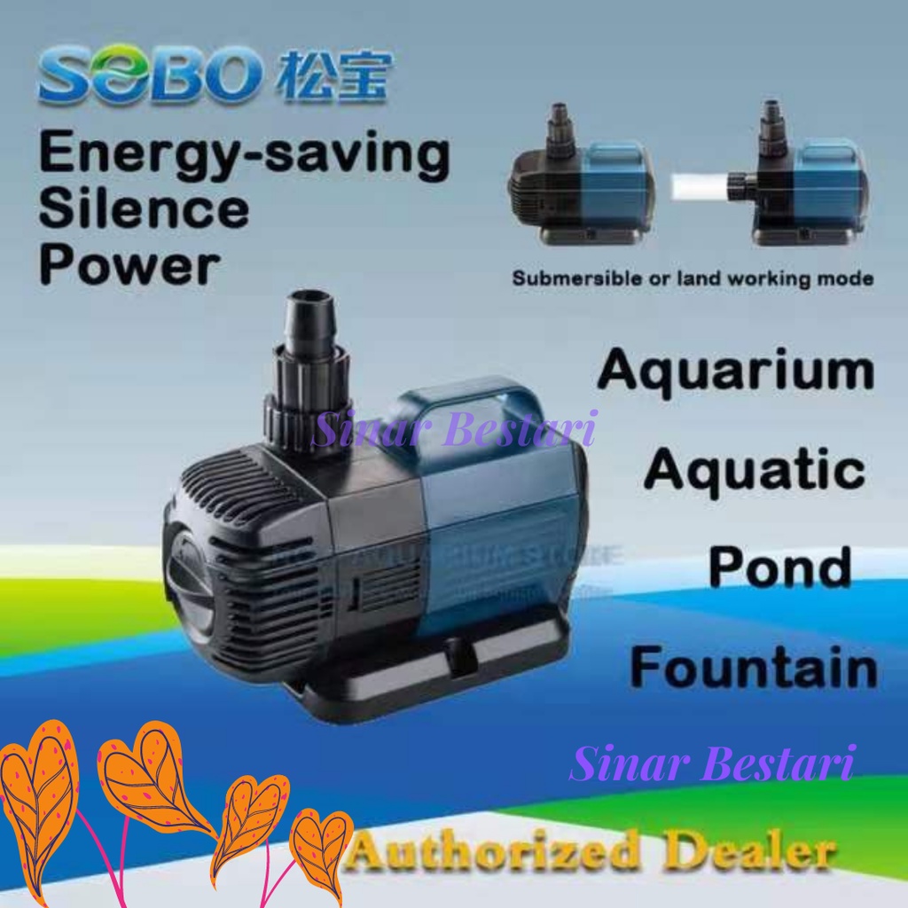 SOBO Amphibious Intelligent Variable Eco Water Pump Pam Fountain Pond ...