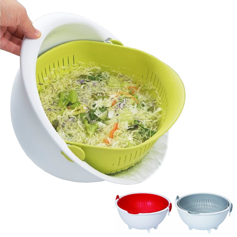 [Japan] Multifunction Kitchen Drainer / Vegetable Drain Basket Bowl ...