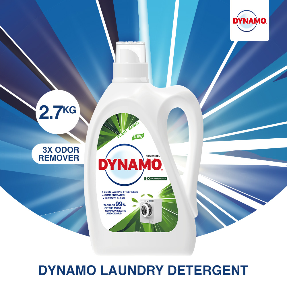 Dynamo Plant-Based Laundry Liquid Detergent 3x Odor Remover (2.7kg ...