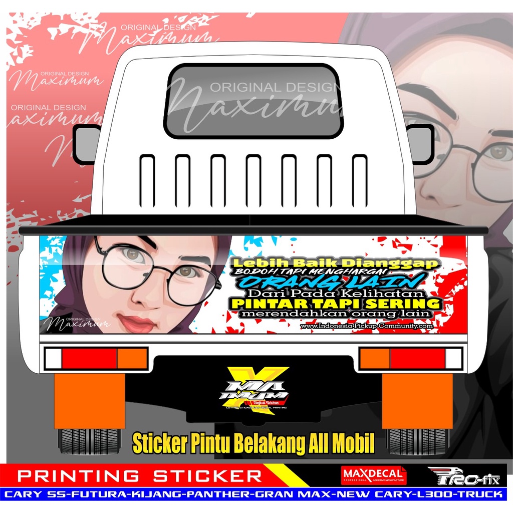 Sticker Door Back Pick Up All Type/Grandmax/L300/Carry SS/Futura ...