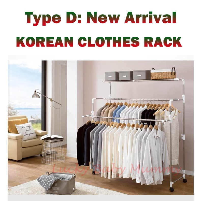 【BR703】Korean Clothes Drying Rack/ Laundry rack/Stainless Steel Clothes ...