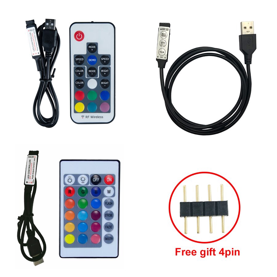 LED Strip light RGB USB LED Strip IR RF Remote Controller 17Key 24 Key ...