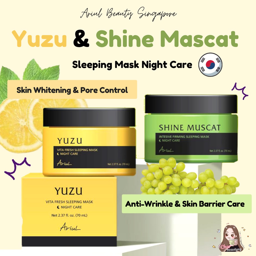 [SG KOREA SKINCARE] Ariul Shine Muscat/Yuzu Vital Fresh Sleeping Mask ☘ ...