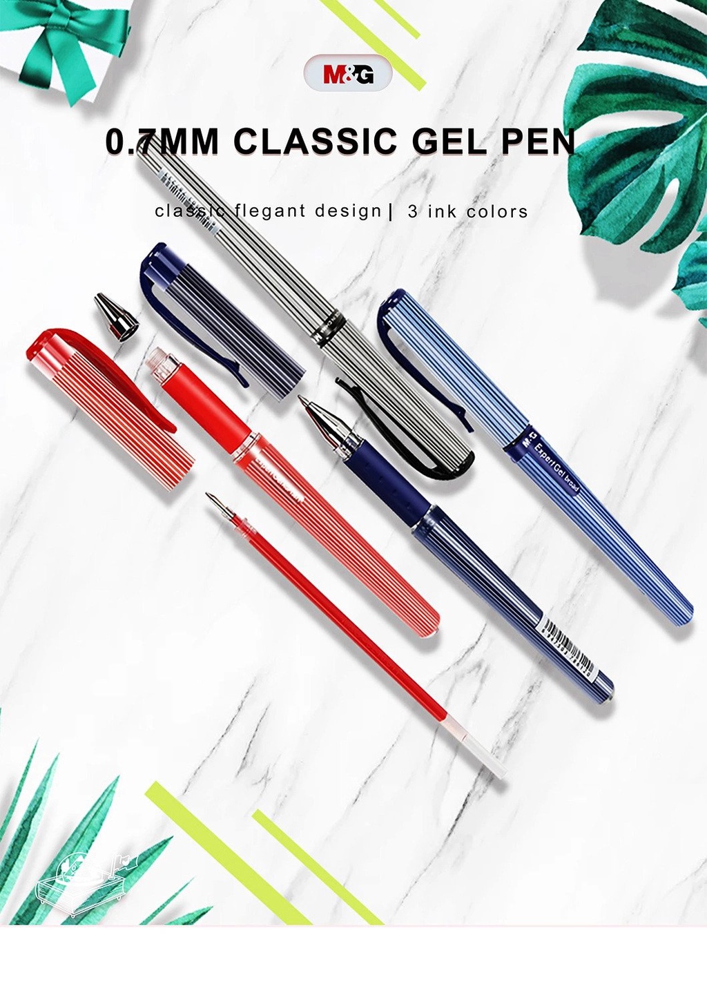 M&G Expert Gel Pen 0.7 / 1.0mm - BK / BL Signature Pen Sign Pen ...