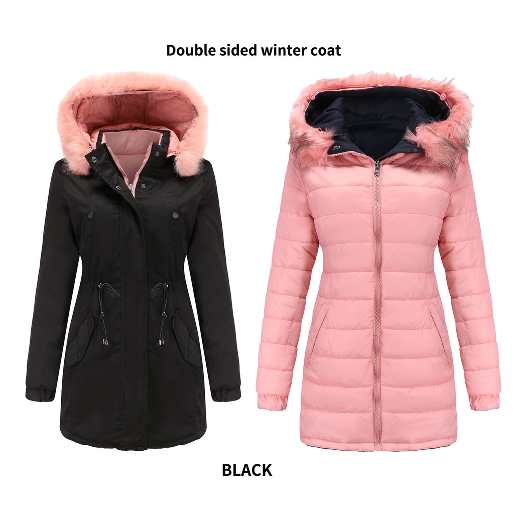 Autumn and Winter New Fashion Womens Parka Overcoat Double-sided Wear ...
