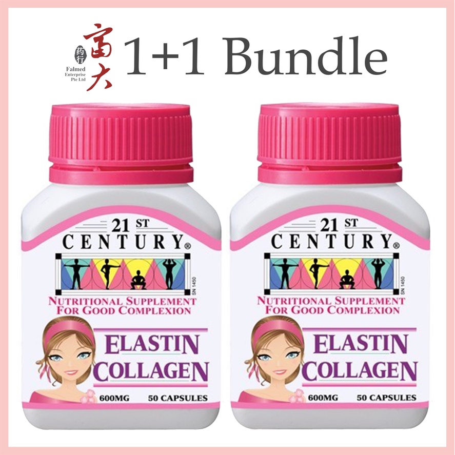 (1+1 Bundle Deal) 21st Century Elastin Collagen 600mg (50 Capsules ...