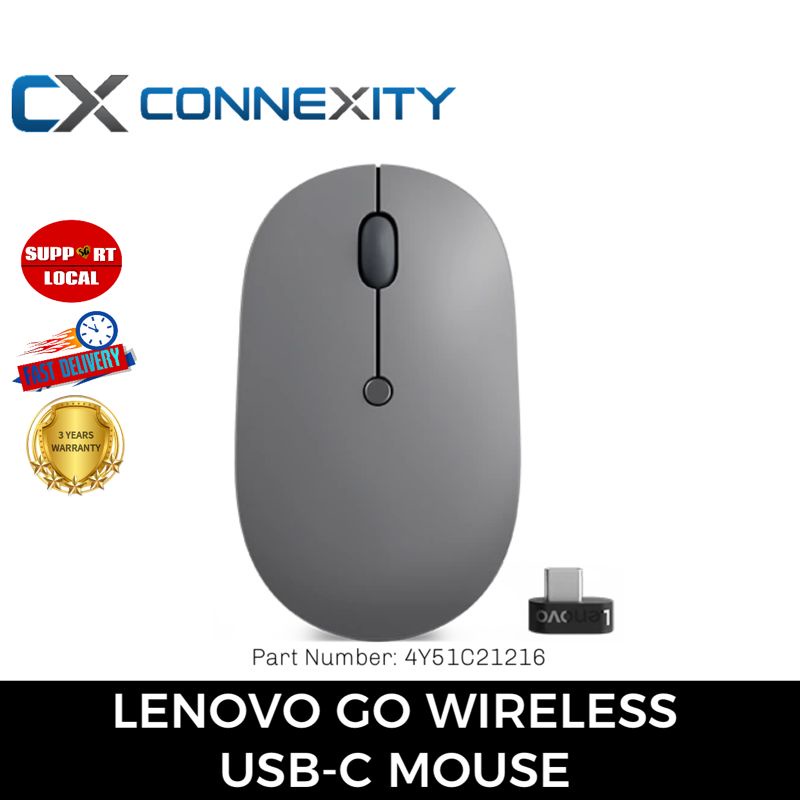 Lenovo Go USB-C Wireless Mouse (Thunder Black) 4Y51C21216 Lenovo ...