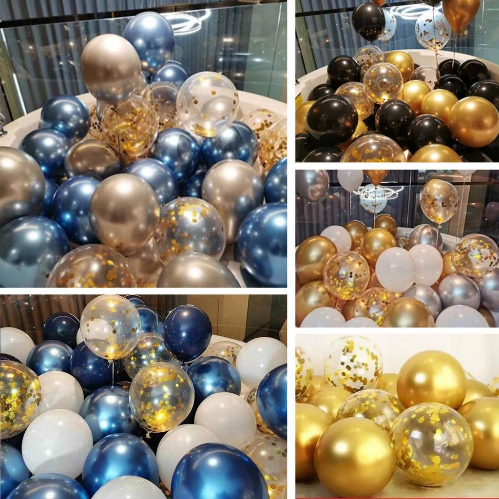 20PCS 12inch METALLIC Chrome Colour Helium Latex Balloons Wedding Happy ...