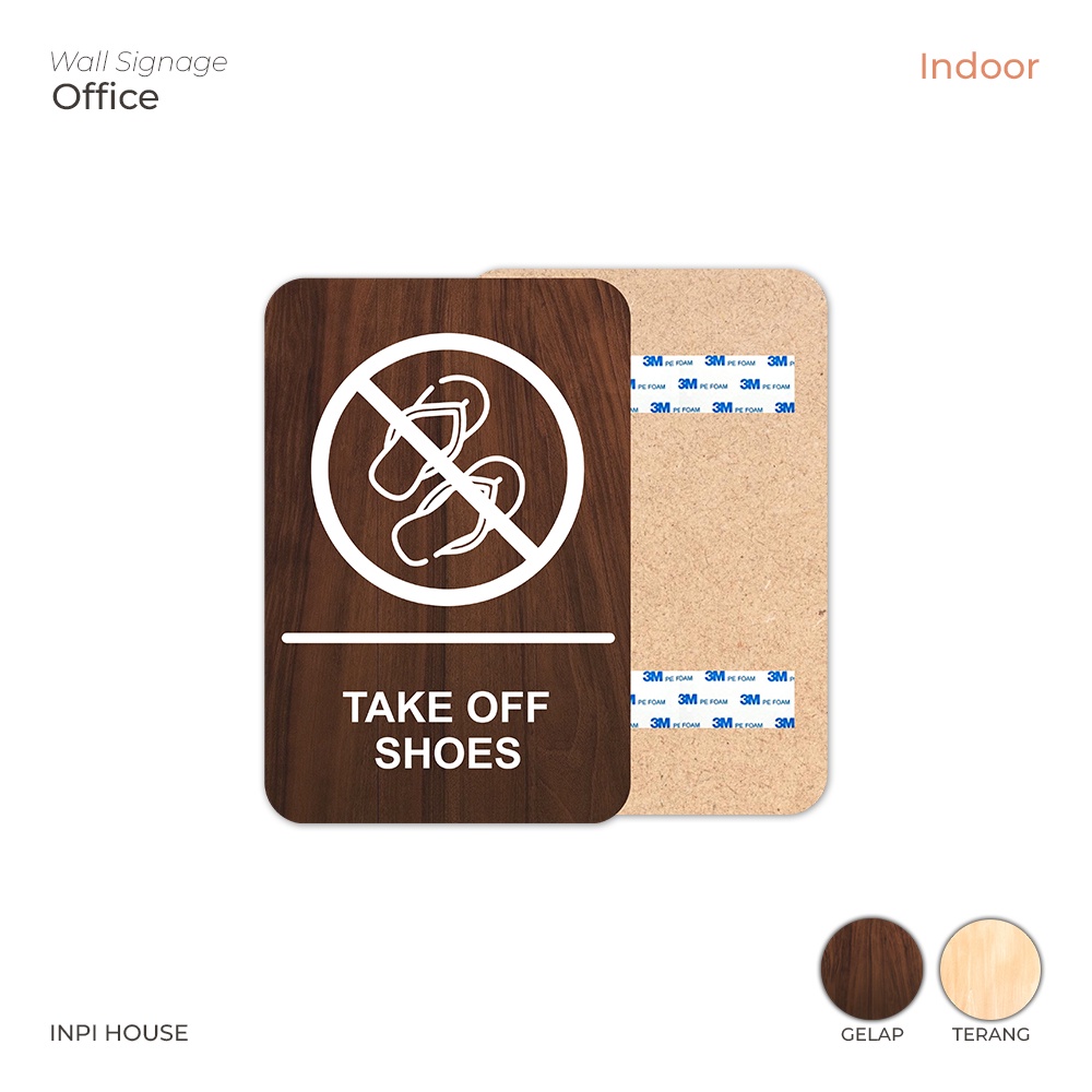 Take off shoes - notice warning wall signage office - Brown | Shopee ...
