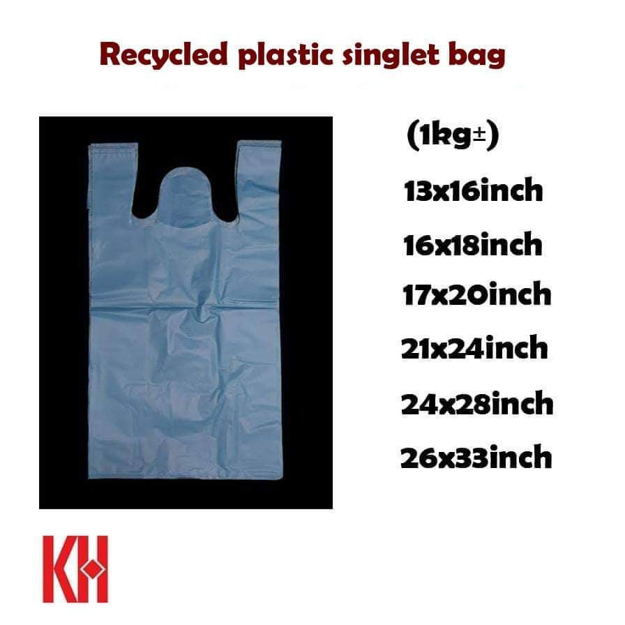 (1kg±) Thick Handle Bag / Recycled Plastic Singlet Bag / Beg Plastik ...