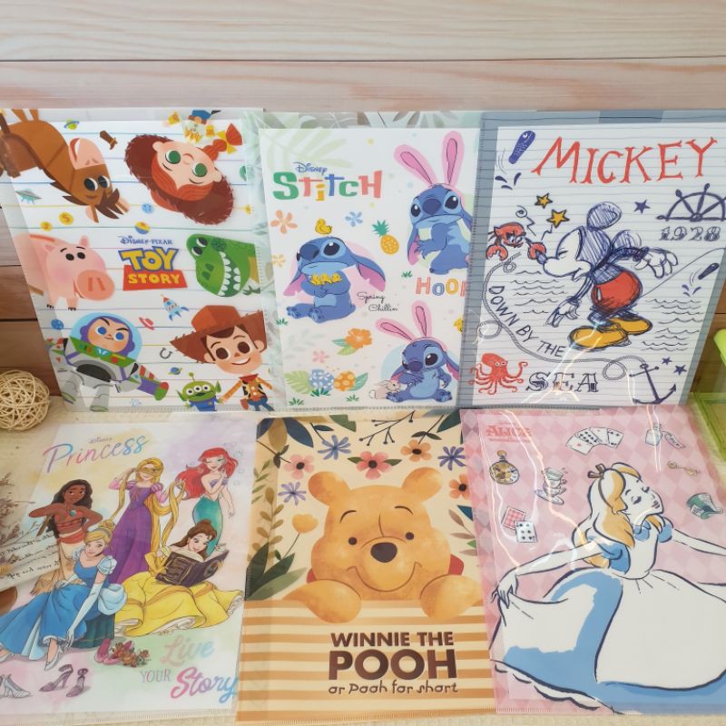 Disney U-Shaped Folder Pooh A4 Mickey Stitch Toy Story Alice Princess ...