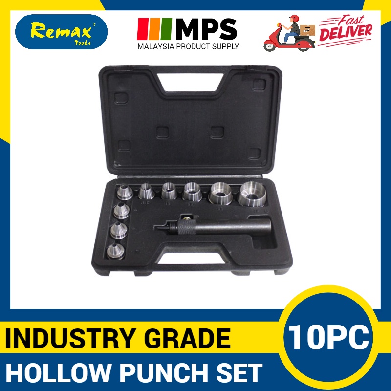 Remax 10PC Interchangeable Hollow Punch Set, Heavy-Duty Hollow-Punch ...