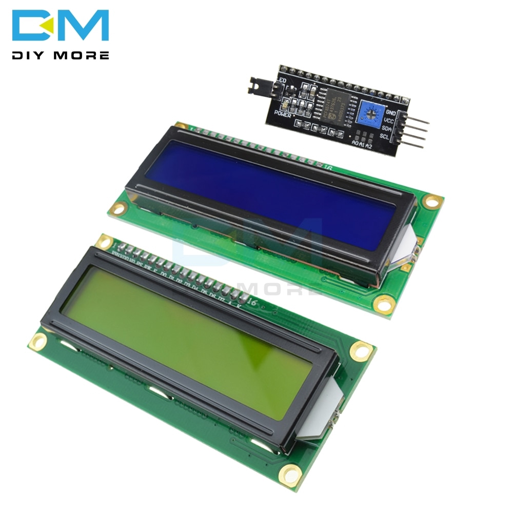 16x2 Blue/Yellow Digital Backlight Display Module Board For Arduino IIC I2C TWI SPI Serial ...