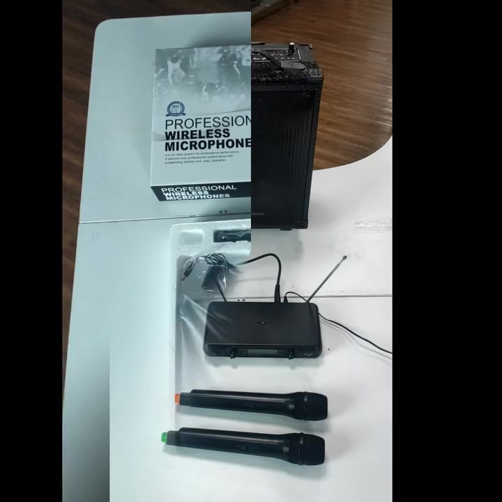 Dual Wireless Cordless Microphone System with SHURE Wireless UT4 Type ...