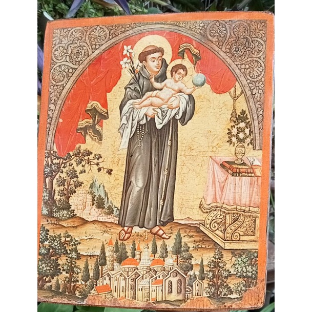 16th century icon of Saint Anthony of Padua a byzantine Art made of ...