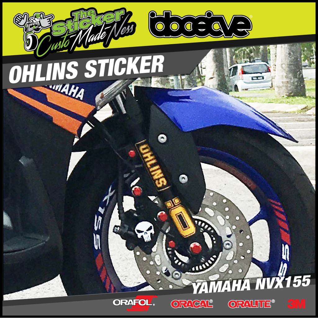 OHLINS fork sticker for yamaha R25 / nmax / honda / RS150 / Y15 / NVX ...