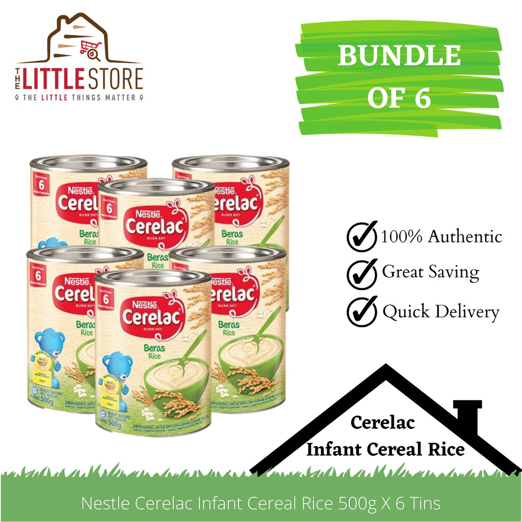 [Bundle of 6] CERELAC Infant Cereal Rice 500g (Exp July 2025) | Shopee Singapore