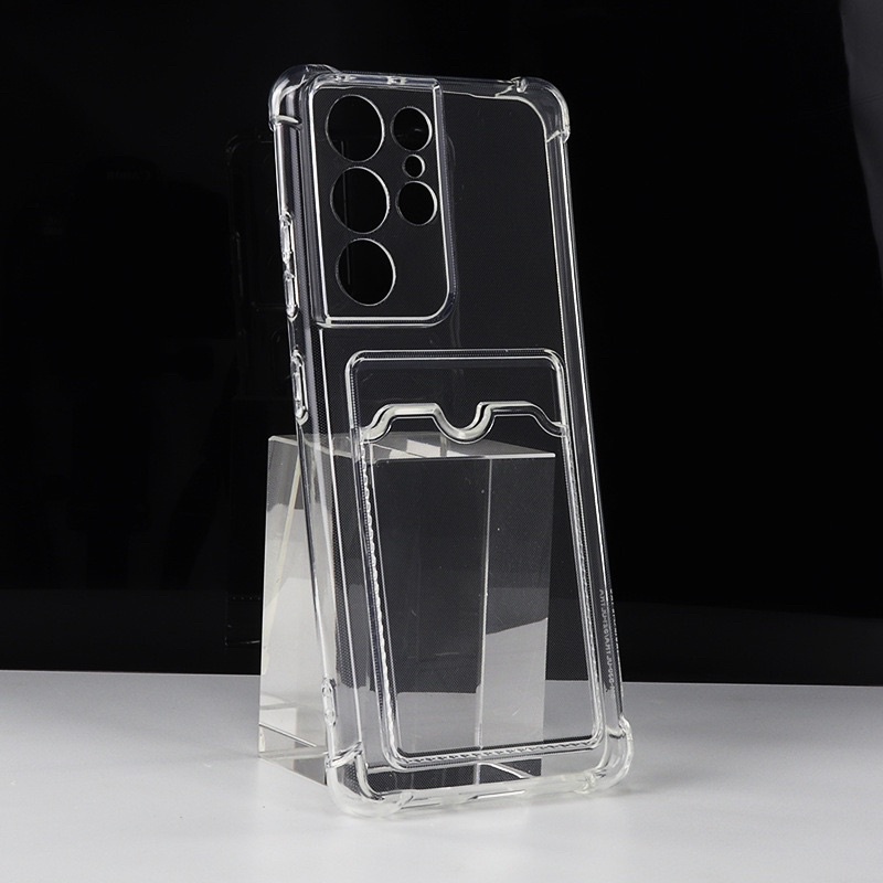 🇸🇬 LiLiQiu 1.5mm Card Slot Shockproof TPU Clear Case Galaxy S20 S21 S22 S23 FE S24 S25 Plus ...