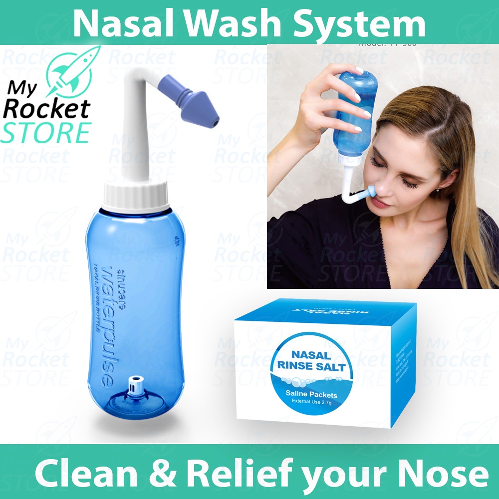 🇸🇬 Seller Saline Nasal Wash Nasal Salt Sinus Allergies Cold Clean Nose ...