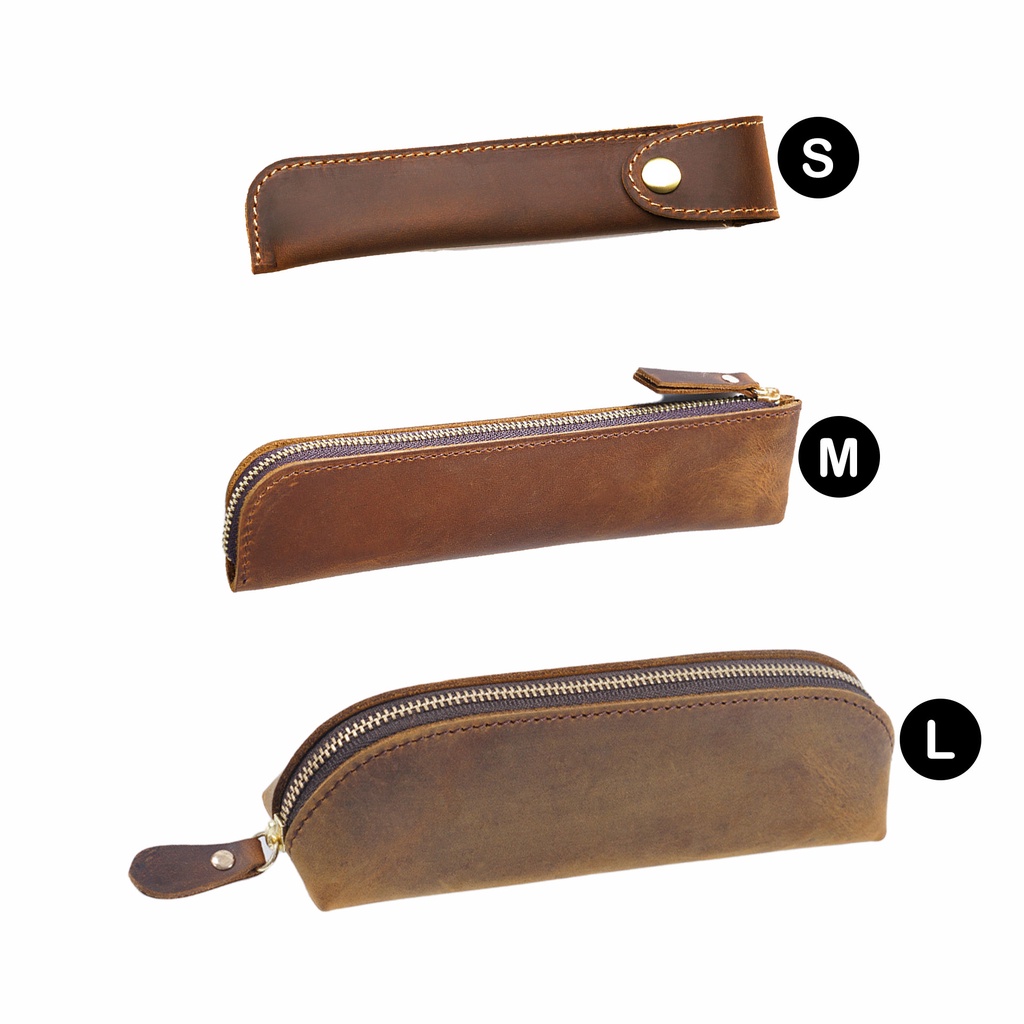 Leather Pen Sleeve Pouch Case Free Name Engraving Shopee Singapore