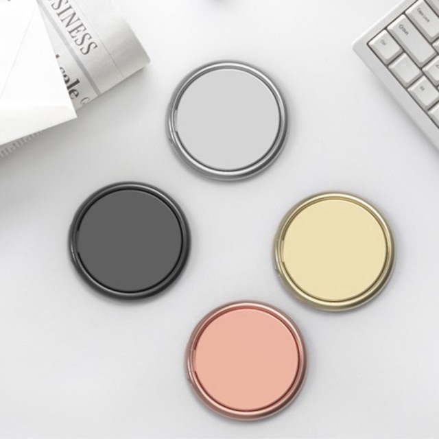 Round Shape Stainless Mirror Phone Ring Stand | Shopee Singapore