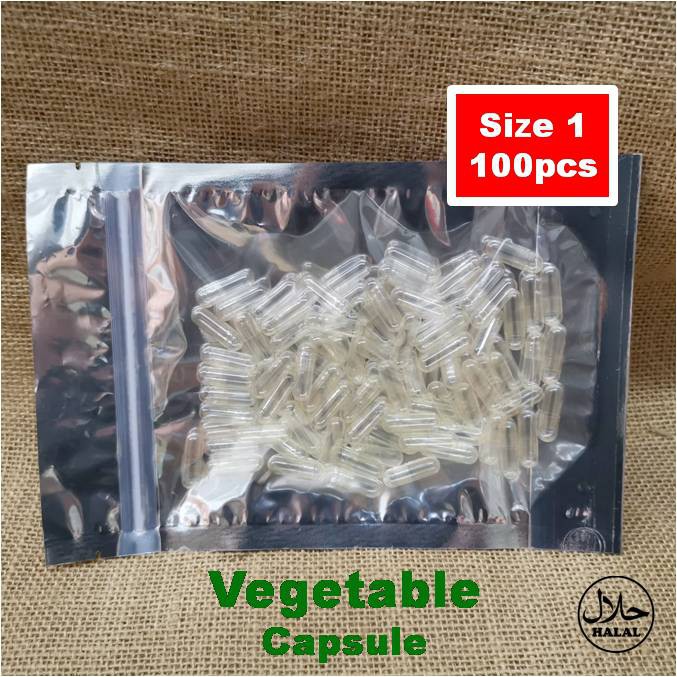 Kapsul Kosong Sayuran HALAL Size 1 (100pcs) 空胶囊 / Empty Vegetable ...
