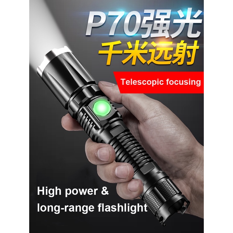 Smiling Shark xhp70 most powerful flashlight usb Zoom led light ...