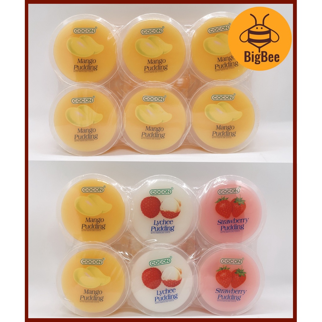 Cocon Nata De Coco Pudding Mango / Assorted Flavour - 118g x 6's ...