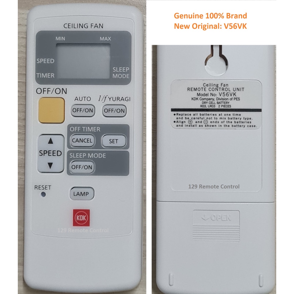(Local Shop) Brand New Genuine Original KDK Ceiling Fan Remote Control ...