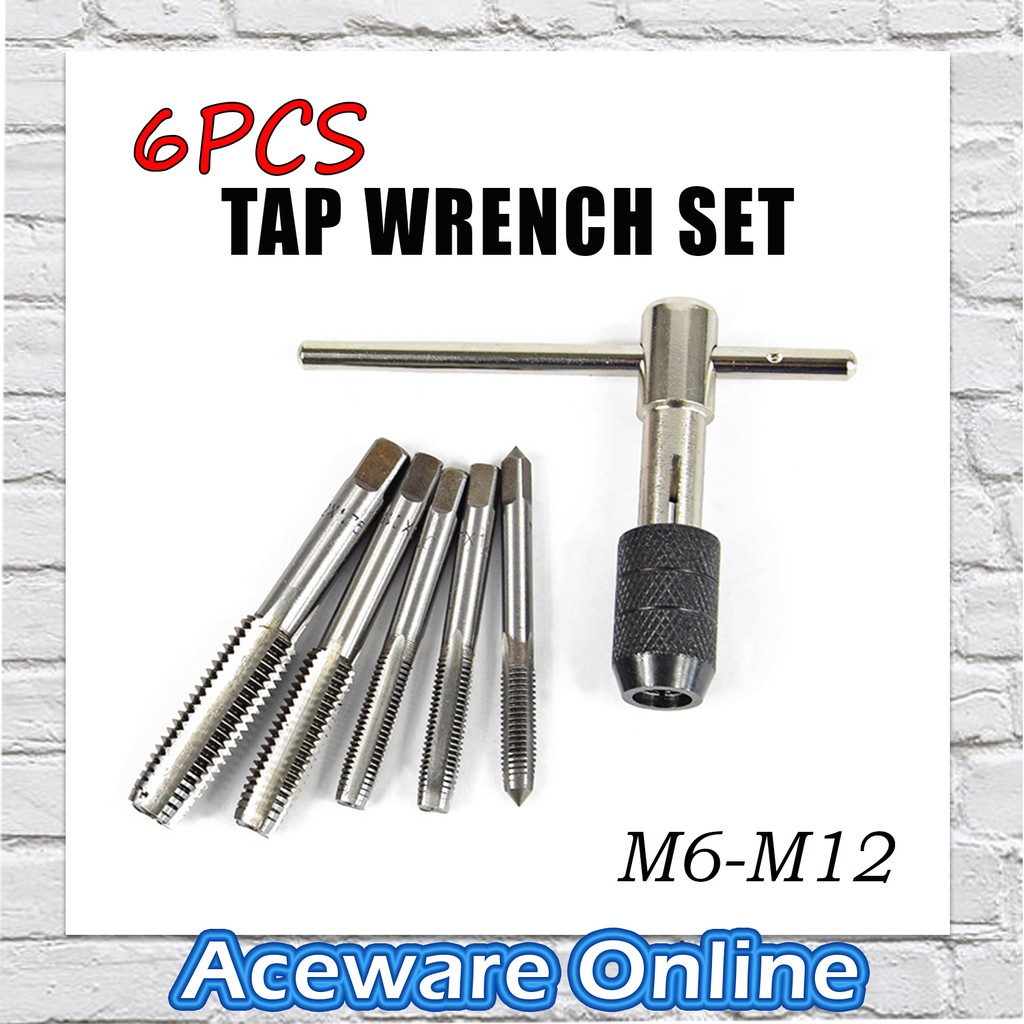 6Pcs Tap Wrench Set M6 M7 M8 M10 M12 Metric Screw Tap T-Shaped Wrench ...