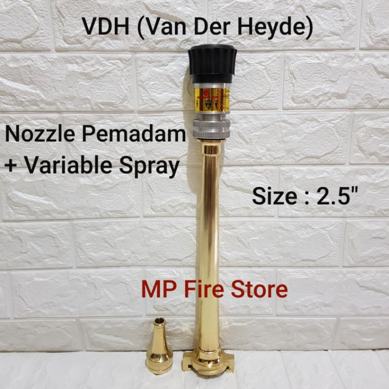 Jet Fire Nozzle Nuzzle Fire Extinguisher 2.5 Coupling VYH Van Der Heyde + Variable Spray ...