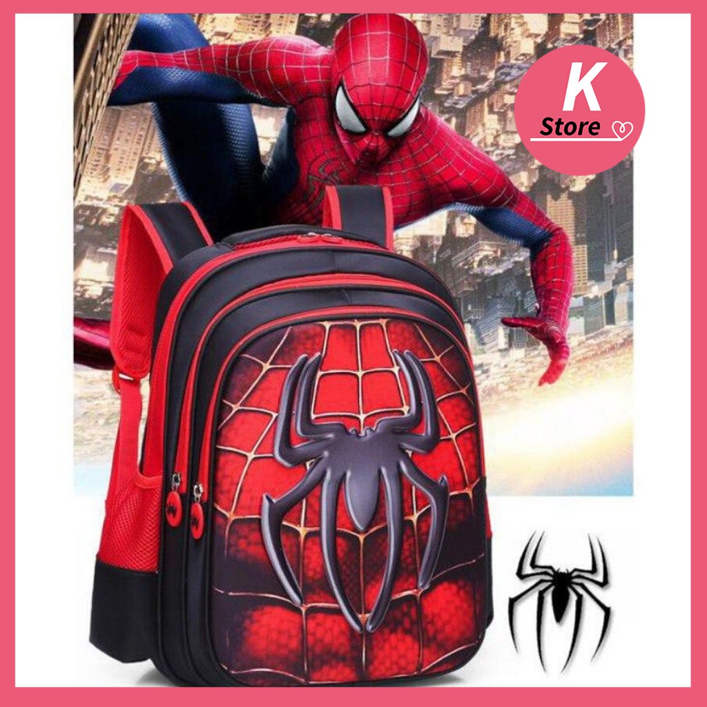 Elementary School Children's Bag Spiderman Backpack Boys 3D Character ...