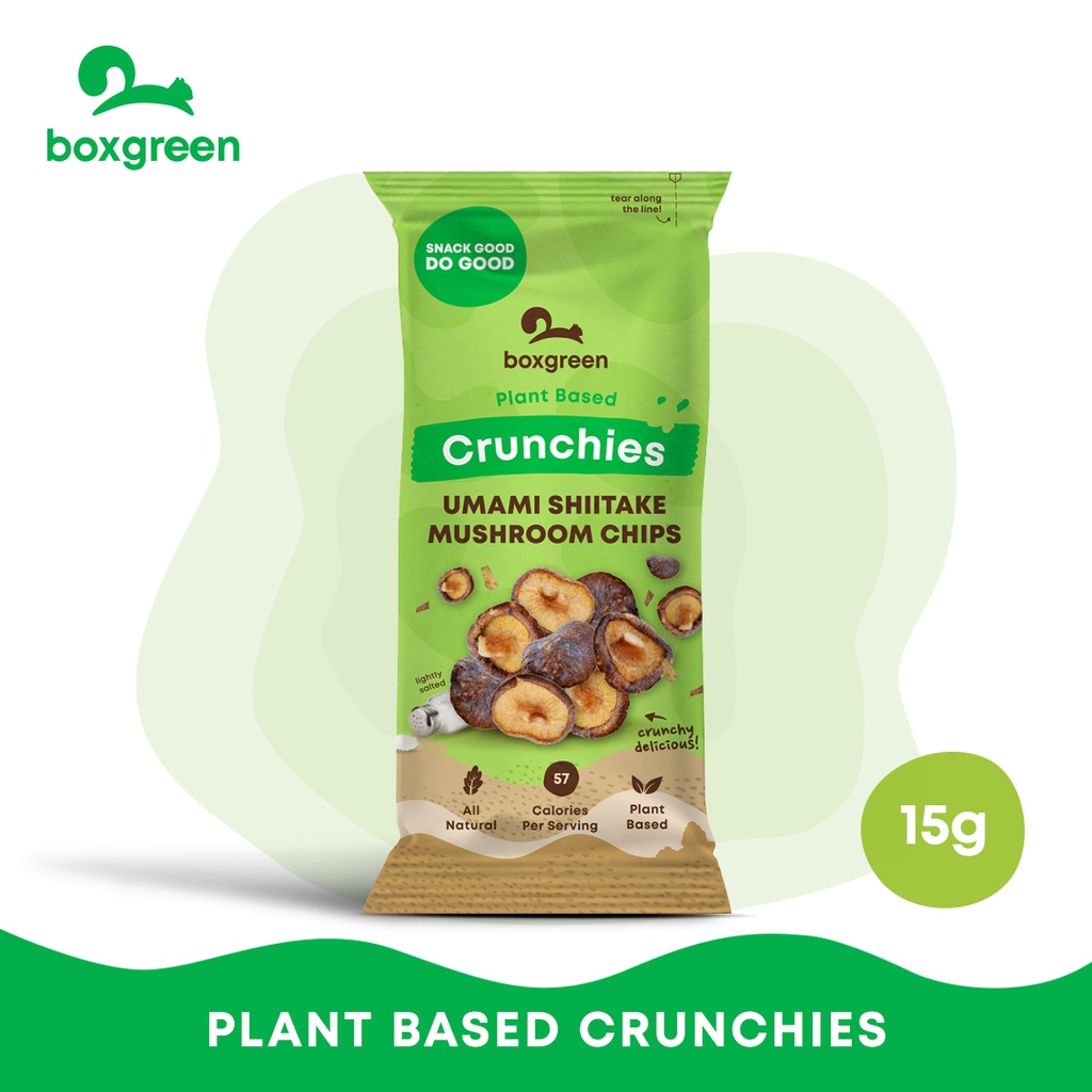 Boxgreen Crunchies Umami Shiitake Mushroom Chips (15g) Single Serve ...